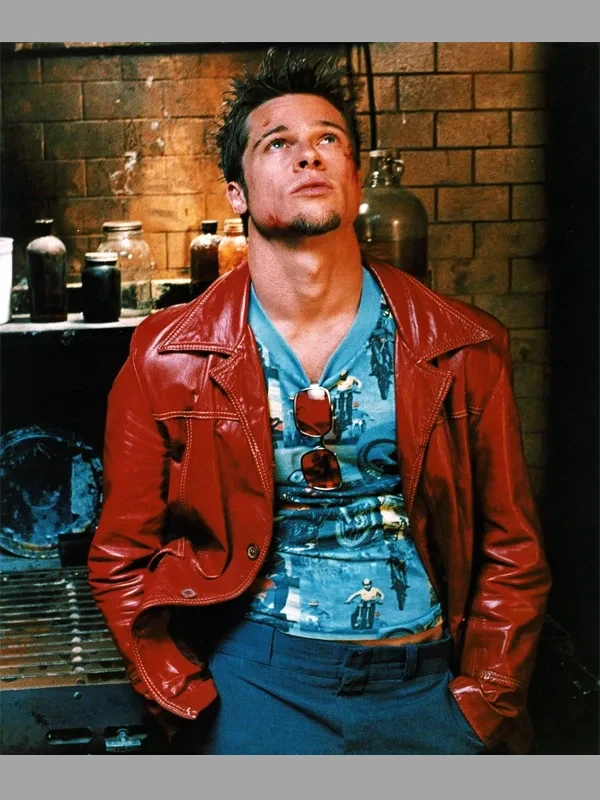 Buy Fight Club Tyler Durden Leather Jacket | Pitt Red Blazer