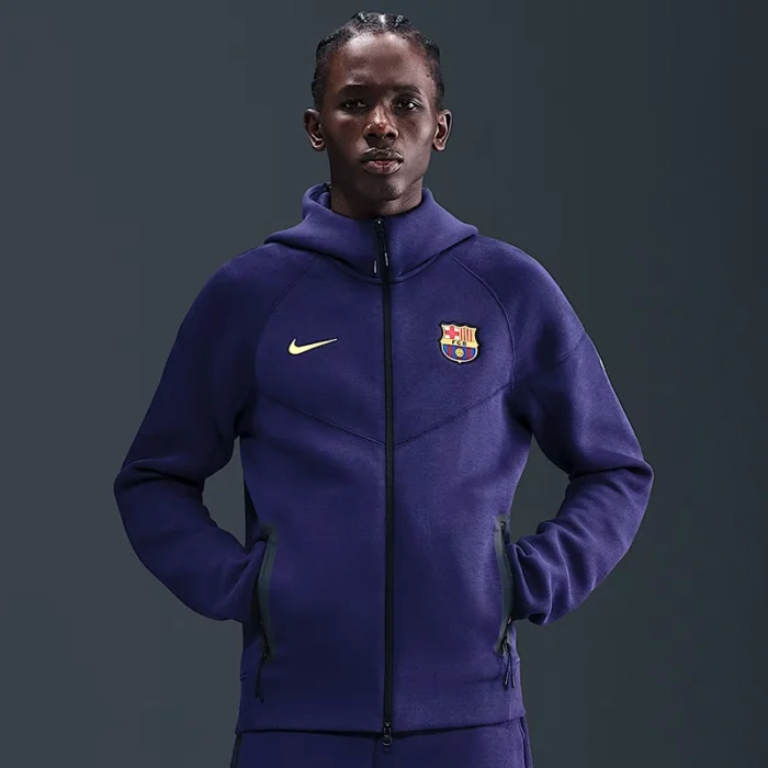 FC Barcelona Tech Windrunner Nike Soccer Hoodie Purple