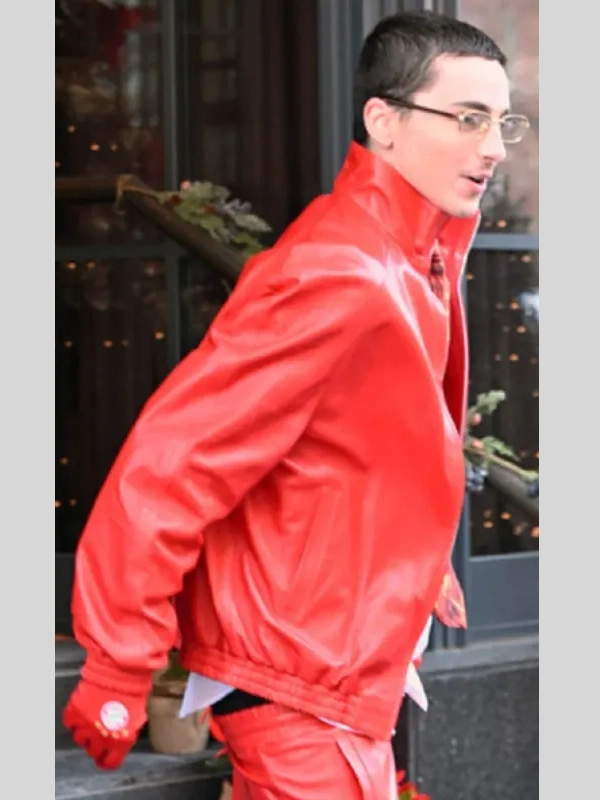 Buy Marty Supreme Timothee Chalamet Red Leather Jacket